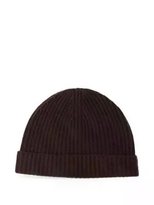 N.peal Ribbed-knit Beanie Hat - Brown