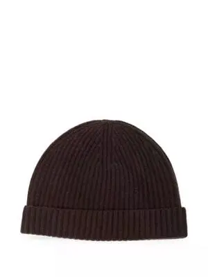 N.peal Ribbed-knit Beanie Hat - Brown