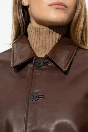 Studio Nicholson Leather Jacket ‘landau - Brown