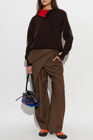 Loewe Wool Pleated Wide-leg Trousers By