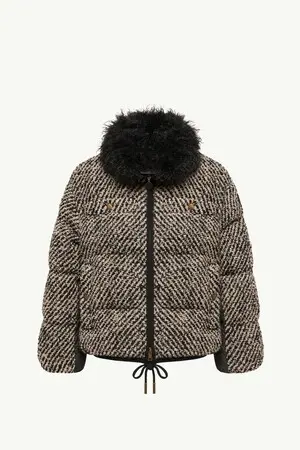 Moncler Dynamique Bouclé Short Down Jacket - Grey