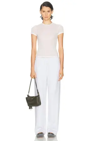 SKIMS Sheer Cotton Crewneck Standard T-shirt - Snow