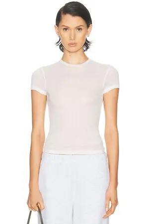 SKIMS Sheer Cotton Crewneck Standard T-shirt - Snow