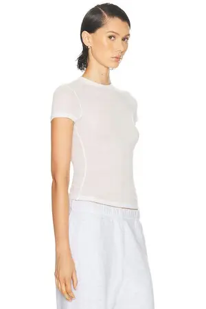 SKIMS Sheer Cotton Crewneck Standard T-shirt - Snow