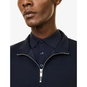 ARNE Interlock Stretch-jersey Sweatshirt - Navy