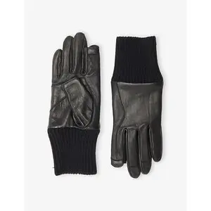 Rick Owens Rib-cuff Leather Gloves - Black