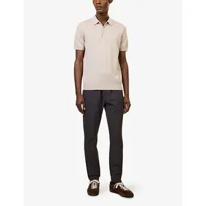 ARNE Ribbed-trim Cotton Polo Shirt - Stone