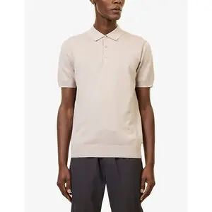 ARNE Ribbed-trim Cotton Polo Shirt - Stone