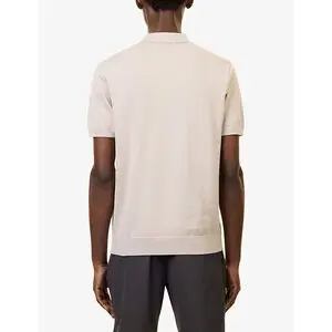 ARNE Ribbed-trim Cotton Polo Shirt - Stone