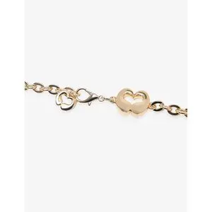 Maje Logo-detail Brass Chain Belt - Light Gold