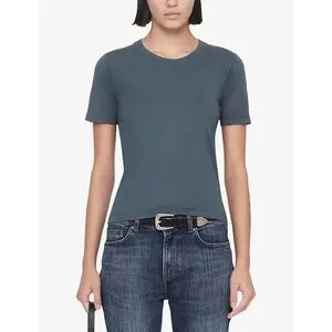 ALLSAINTS Hela Short-sleeve Cotton T-shirt - Teal Blue
