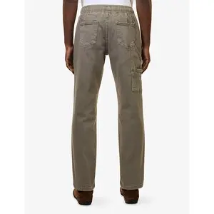 ARNE Carpenter Elasticated-waist Denim Trousers - Dark Olive