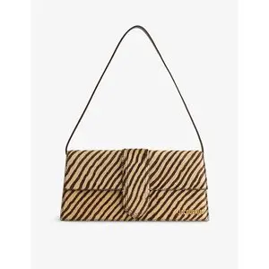 Jacquemus Le Bambino Long Pony Hair-leather Shoulder Bag - Beige/dark Brown