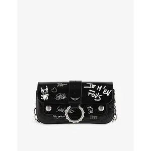 Zadig&Voltaire Kate Arty Tag Leather Wallet Bag - Black