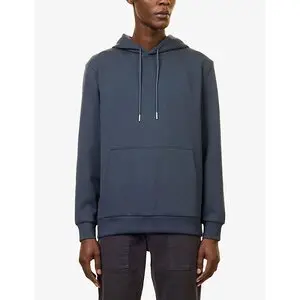 ARNE Interlock Stretch-jersey Hoody - Slate Blue