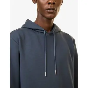 ARNE Interlock Stretch-jersey Hoody - Slate Blue
