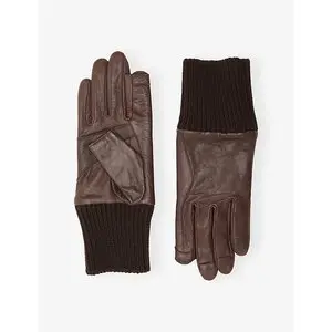Rick Owens Rib-cuff Leather Gloves - Grease