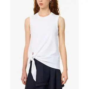JW Anderson Tie-hem Crew-neck Cotton Top
