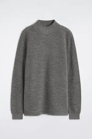 Cos Wool Mock-neck Sweater - Gray