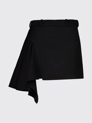 Givenchy Asymmetrical Wool Mini Pencil Skirt With Belt Loops