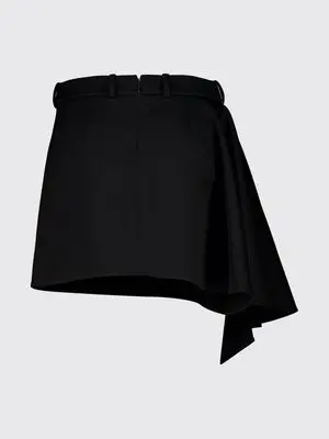 Givenchy Asymmetrical Wool Mini Pencil Skirt With Belt Loops