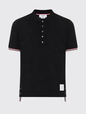 Thom Browne Short-sleeve Cotton Polo Shirt With Contrast Trims