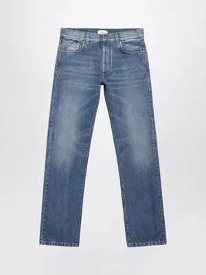 Versace Straight Fit Five-pocket Cotton Denim Jeans