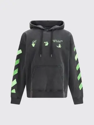 Off-White Relaxed Fit Cotton Hoodie With Arrow Print