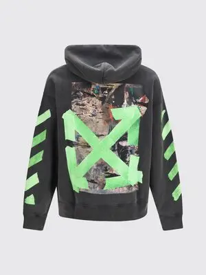 Off-White Relaxed Fit Cotton Hoodie With Arrow Print