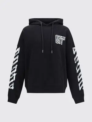 Off-White Relaxed Fit Cotton Hoodie With Monogram Arrow Print