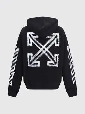 Off-White Relaxed Fit Cotton Hoodie With Monogram Arrow Print