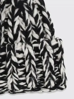 AMI Paris Bicolour Knit Wool Beanie With Cuffed Hem