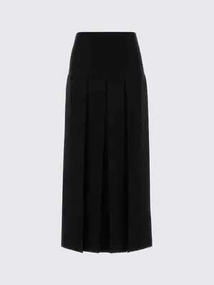 Alaïa High-waisted Pleated Knit Maxi Skirt In Viscose And Silk - Black