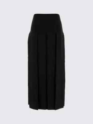 Alaïa High-waisted Pleated Knit Maxi Skirt In Viscose And Silk - Black