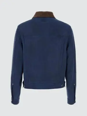 Loewe Suede Leather Overshirt With Corduroy Collar