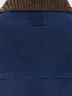 Loewe Suede Leather Overshirt With Corduroy Collar