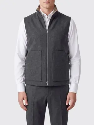 LARDINI High-neck Knitted Wool Gilet With Zip Closure
