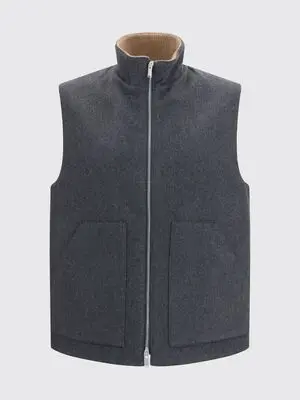 LARDINI High-neck Knitted Wool Gilet With Zip Closure