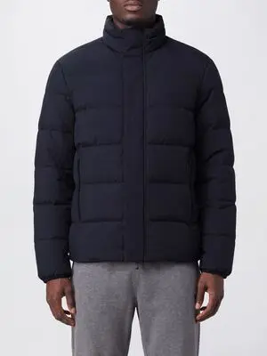 Emporio Armani Quilted Nylon Puffer Jacket With Eagle Logo - Blue