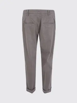 DONDUP Slim Fit Cuffed Stretch Cotton Chino Trousers - Grey