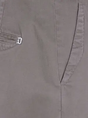 DONDUP Slim Fit Cuffed Stretch Cotton Chino Trousers - Grey