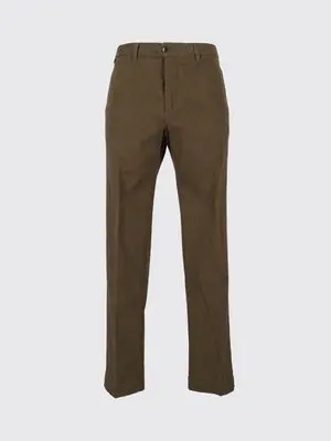 SLOWEAR Slim Fit Stretch Cotton Chino Trousers With Slash Pockets - Green