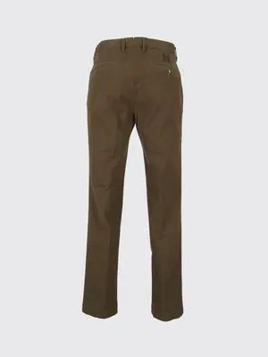 SLOWEAR Slim Fit Stretch Cotton Chino Trousers With Slash Pockets - Green