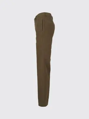 SLOWEAR Slim Fit Stretch Cotton Chino Trousers With Slash Pockets - Green
