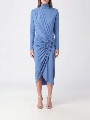 Balmain Asymmetric Draped High-neck Midi Dress In Jersey