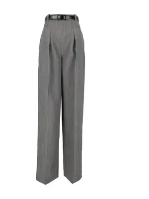 Elisabetta Franchi High-waisted Virgin Wool Palazzo Trousers