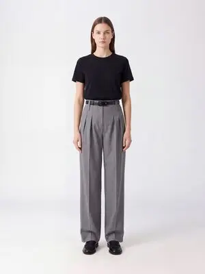 Elisabetta Franchi High-waisted Virgin Wool Palazzo Trousers