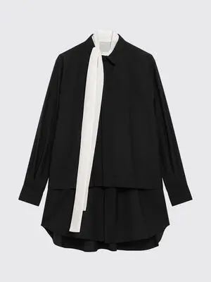 SACAI X CARHARTT WIP Long Crêpe Shirt Dress With Asymmetric Hem