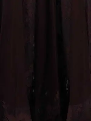 Zimmermann High-waisted Silk Crêpe Long Skirt With Lace Inserts - Brown