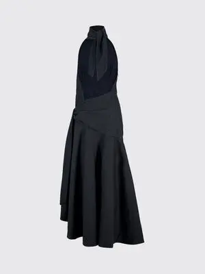 Zimmermann Valiant Asymmetrical Denim Halterneck Midi Dress - Blue